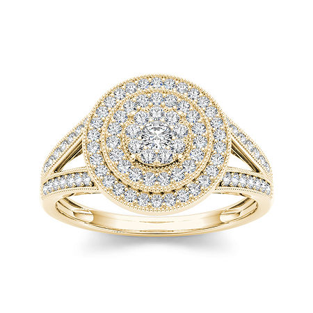 Click here for 1/2 CT. T.W. Diamond 10K Yellow Gold Engagement Ri... prices