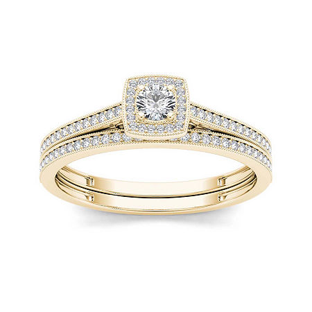 Click here for 1/3 CT.T.W. Natural Diamond 10K Yellow Gold Bridal... prices