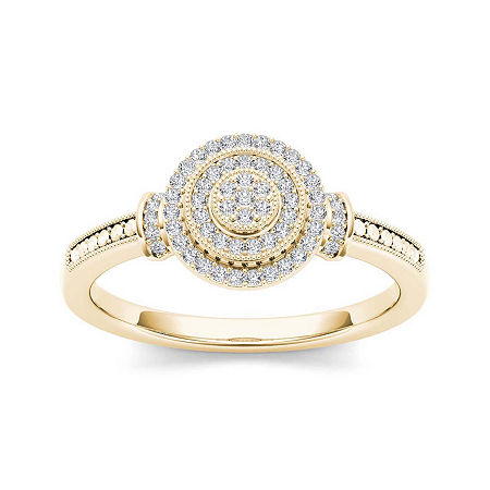 Click here for 1/6 CT. T.W. Diamond 10K Yellow Gold Round Cluster... prices