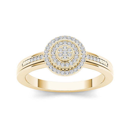 Click here for 1/6 CT. T.W. Diamond 10K Yellow Gold Round Cluster... prices