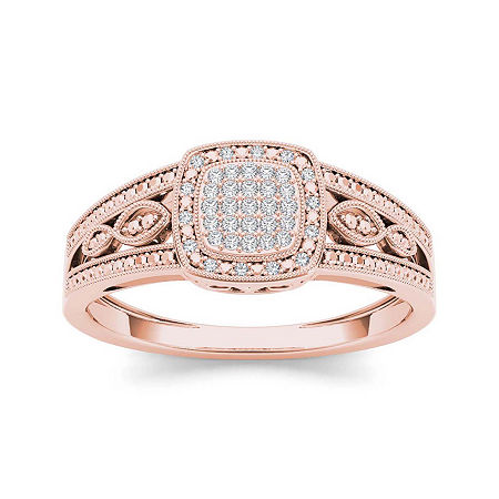 Click here for 1/10 CT.T.W. Natural Diamond 10K Rose Gold Engagem... prices