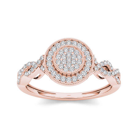 Click here for 1/5 CT.T.W. Natural Diamond 10K Rose Gold Cluster... prices
