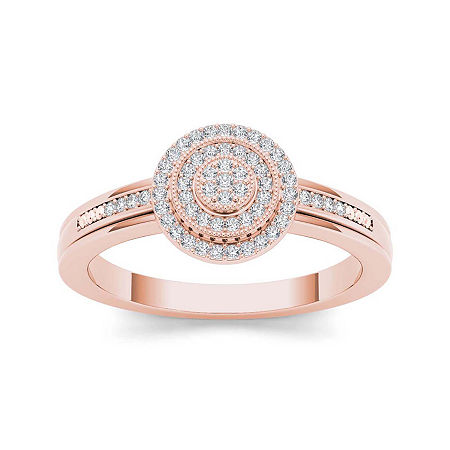 Click here for 1/6 CT.T.W. Natural Diamond 10K Rose Gold Round Cl... prices