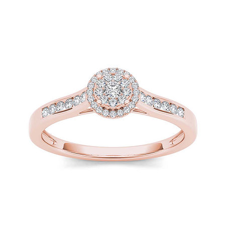 Click here for 1/4 CT.T.W. Natural Diamond 10K Rose Gold Engageme... prices