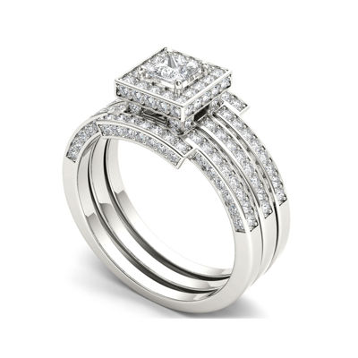 1 1/2 CT. T.W. Diamond 14K White Gold Bridal Ring Set