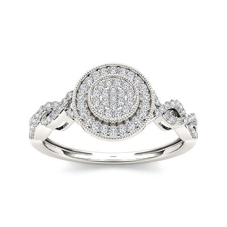 Click here for 1/5 CT.T.W. Natural Diamond 10K White Gold Engagem... prices