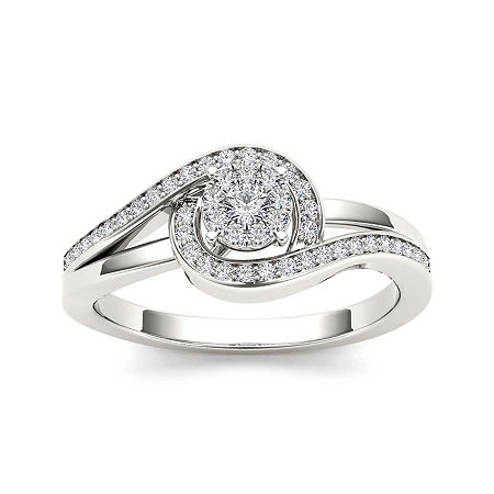 Click here for 1/5 CT.T.W. Natural Diamond Swirl 10K White Gold E... prices
