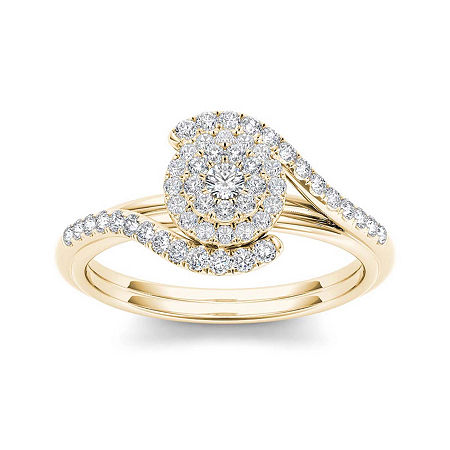 Click here for 3/8 CT. T.W. Diamond 10K Yellow Gold Engagement Ri... prices