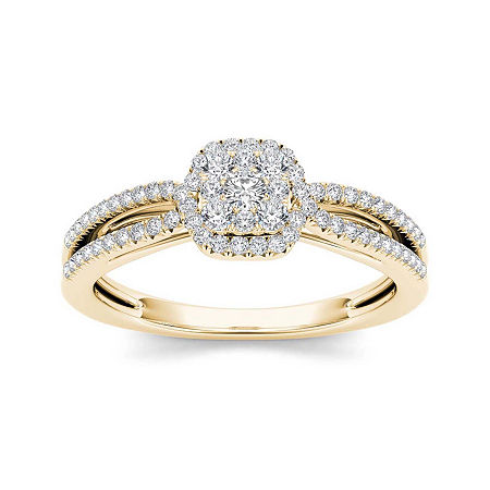 Click here for 3/8 CT. T.W. Diamond 10K Yellow Gold Engagement Ri... prices