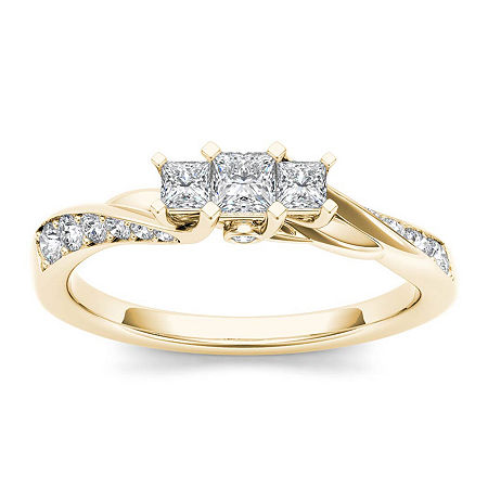 Click here for 1/2 CT.T.W. Natural Diamond 10K Yellow Gold 3-Ston... prices