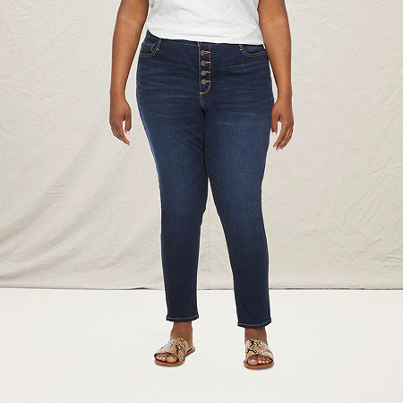 Click here for a.n.a-Plus Womens High Rise Button Fly Skinny Jean... prices