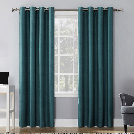 Duran Thermal Insulated 100 Blackout Grommet Curtain Panel - Teal