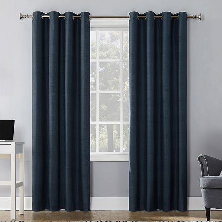 Duran Thermal Insulated 100 Blackout Grommet Curtain Panel - Indigo