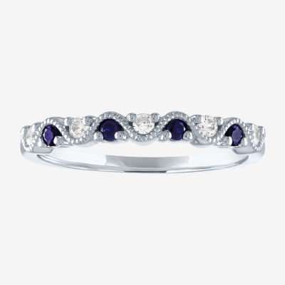 Modern Bride Gemstone Wedding Band with Emerald, Sapphire, or Lead ...