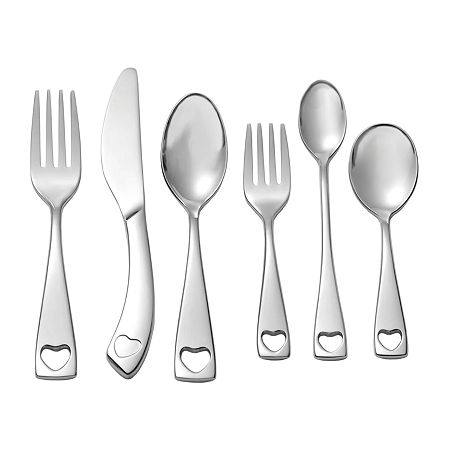 Oneida Little Love 6 Piece Kids Flatware Set - Silver