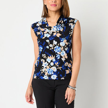 Click here for Black Label by Evan-Picone Floral Womens Cowl Neck... prices