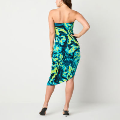 Bold Elements Womens Sleeveless Abstract Midi Bodycon Dress, Color ...