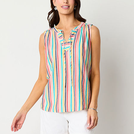 Click here for St. Johns Bay Womens Sleeveless Blouse  Petite Sma... prices