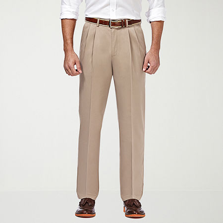 Click here for Haggar Mens Premium No Iron Khaki Classic Fit Plea... prices