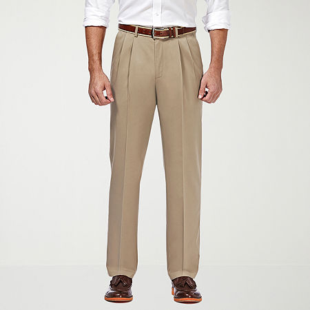 Click here for Haggar Mens Premium No Iron Khaki Classic Fit Plea... prices