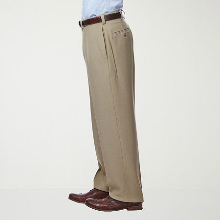 Click here for Haggar Mens Eclo Stria Classic Fit Flat Front Hidd... prices