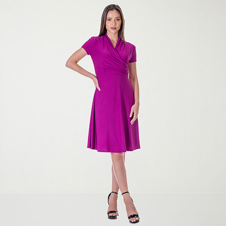 Click here for 24seven Comfort Apparel Womens Short Sleeve Wrap D... prices