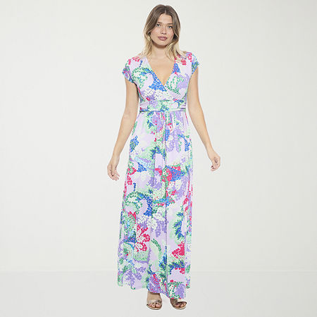 Click here for 24seven Comfort Apparel Womens Abstract V-Neck Cap... prices