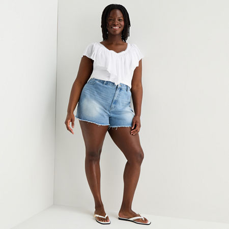 Click here for Forever 21 Womens 3 Juniors Plus Denim Short  2x... prices
