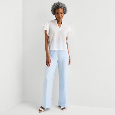 Click here for Liz Claiborne Linen Womens Wide Leg Mid Rise Pull-... prices