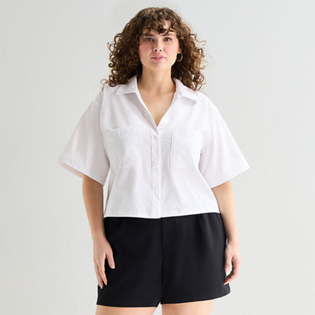 Click here for Stylus Womens Plus V Neck Short Sleeve Camp Shirt... prices