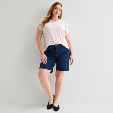 Click here for Liz Claiborne Lana Womens 9 Plus Denim Short  24w... prices