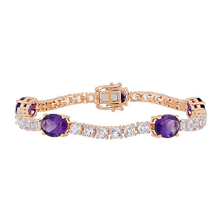 Click here for Womens Genuine Purple Amethyst 18K Rose Gold Over... prices