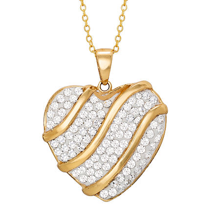 Click here for Womens Lab Created Crystal Sterling Silver Heart 1... prices
