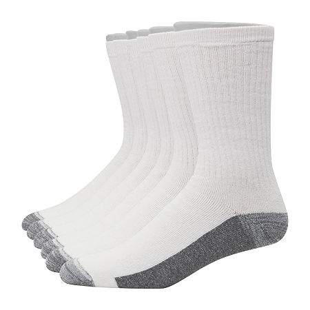 Hanes Mens 6-Pk. Ultimate Xtemp Ultra Cushion Crew Socks - White