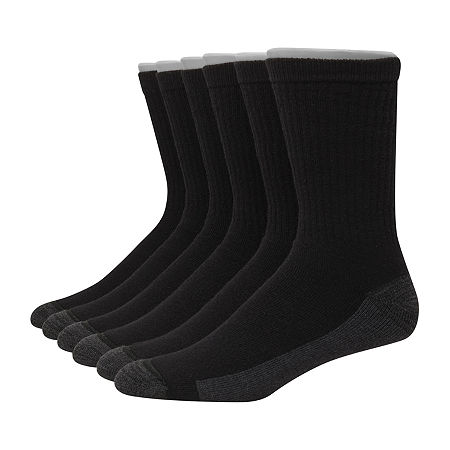 Hanes Mens 6-Pk. Ultimate Xtemp Ultra Cushion Crew Socks - Black