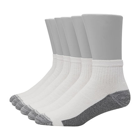 Hanes Mens 6-Pk. Ultimate Xtemp Ultra Cushion Ankle Socks - White