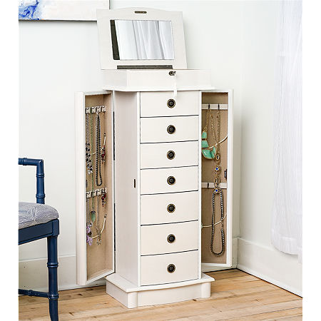 Click here for Hives And Honey Nora Lockable White Jewelry Armoir... prices