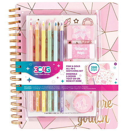 Click here for Three Cheers For Girls Pink & Gold All-In-1 Sketch... prices