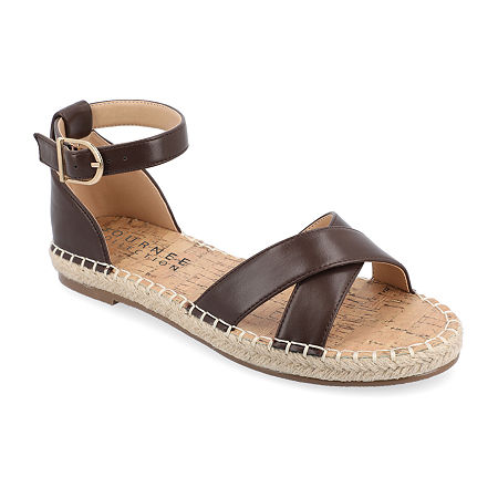 Journee Collection Womens Lyddia Espadrille Flat Sandals - Brown