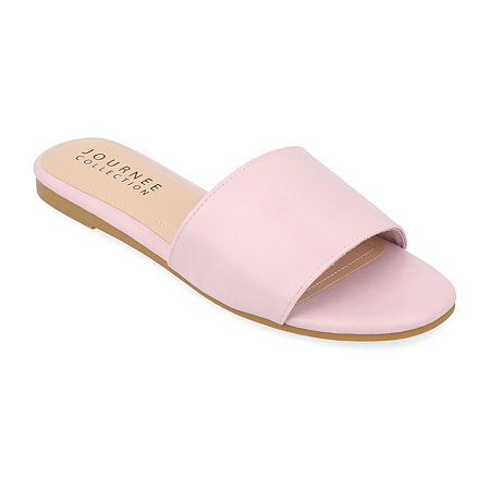 Journee Collection Womens Kolinna Slip On Flat Sandals - Lilac