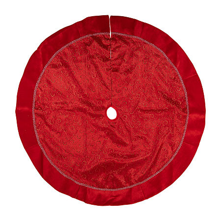 Click here for 48 Red Glittered Swirl Sheer Organza Christmas Tre... prices