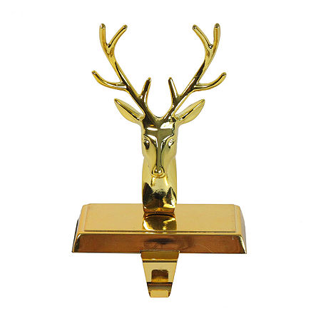 Northlight 8inshiny Gold Metal Deer In Christmas Stocking Holder  One Size  Multiple Colors