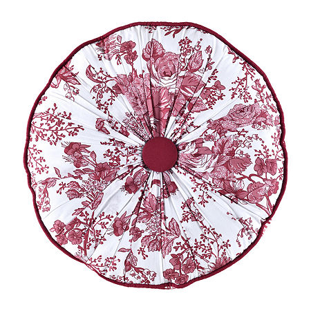 Click here for Laurel Manor Toile Garden Round Throw Pillow  One... prices