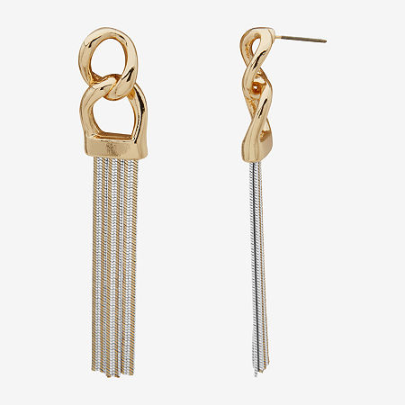 Click here for Worthington Gold Tone & White Tassel Womens Drop E... prices