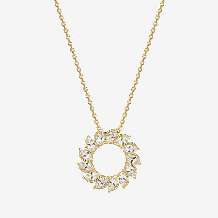 Click here for Womens Gemstone 18K Gold Over Silver Circle Pendan... prices