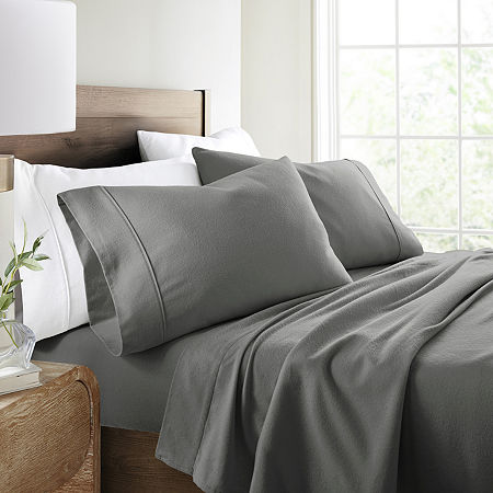 ienjoy Home Ultra Soft Flannel 4-Pc. Sheet Set  Full - Gray