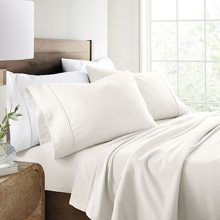 ienjoy Home Ultra Soft Flannel 4-Pc. Sheet Set  King - Ivory