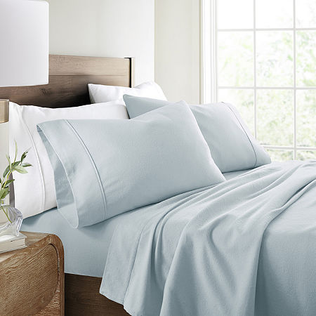 ienjoy Home Ultra Soft Flannel 4-Pc. Sheet Set  Queen - Light Navy