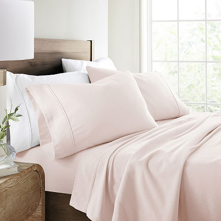 ienjoy Home Ultra Soft Flannel 4-Pc. Sheet Set  California King - Blush