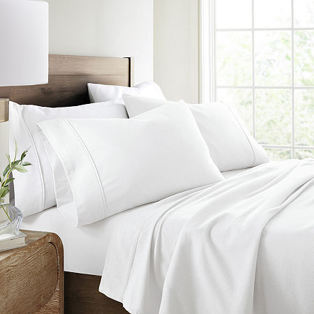 ienjoy Home Ultra Soft Flannel 4-Pc. Sheet Set  Queen - White